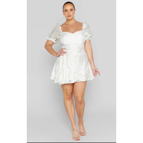 Showpo. | Dresses | Brailey Mini Dress Puff Sleeve Fit And Flare Dress ...